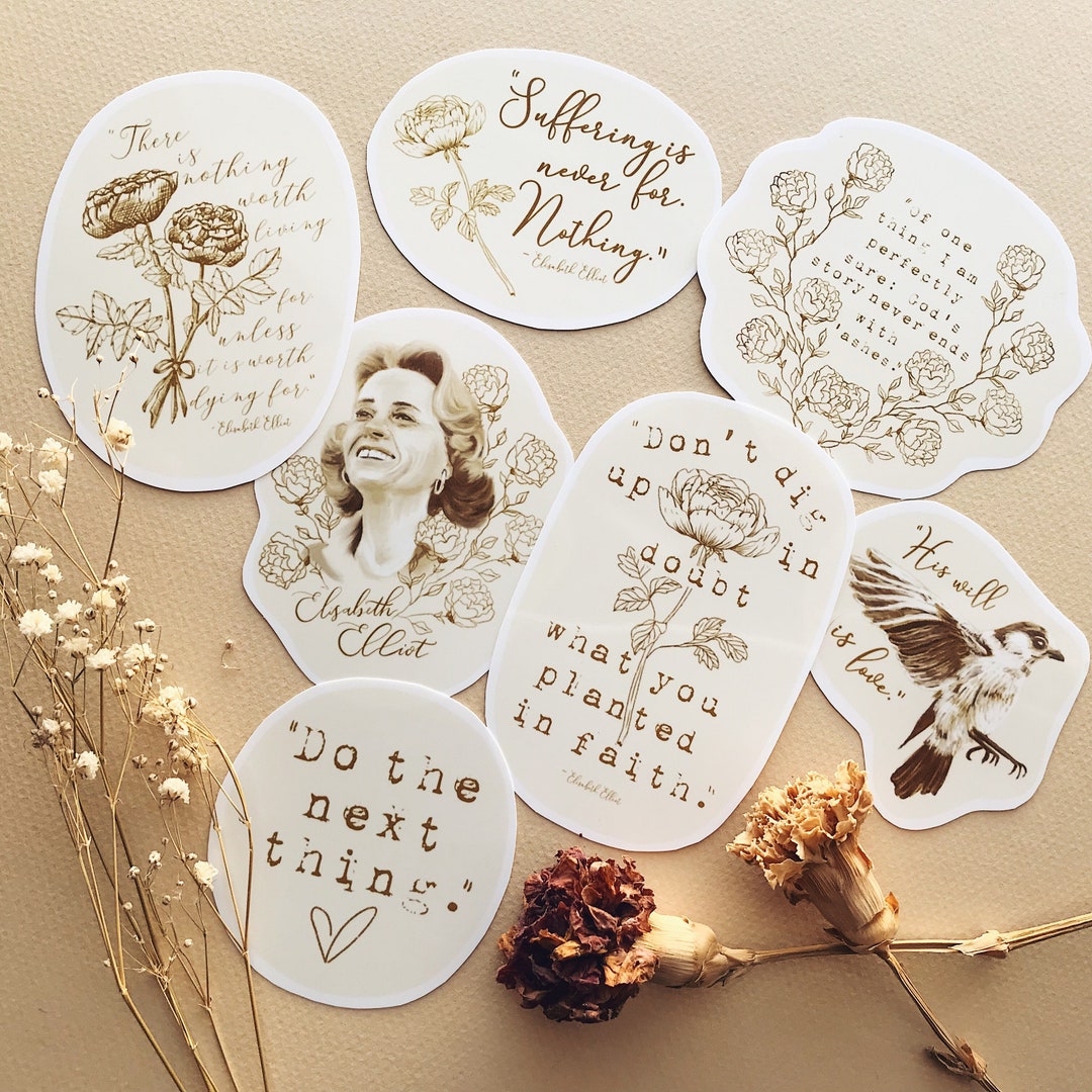 Elisabeth Elliot Sticker Set: 7 Piece Glossy Vinyl Decals - Etsy