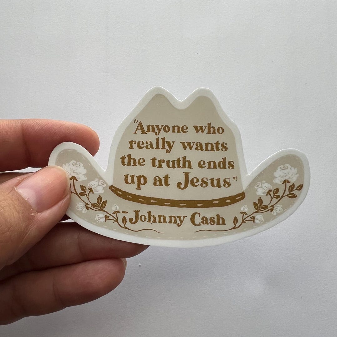 Johnny Cash Cowboy Hat Sticker - Glossy Vinyl Decal - Etsy