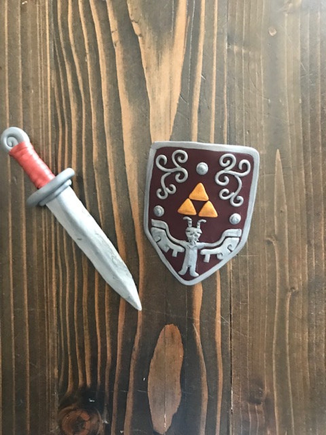 Legend of Zelda Clay Handmade Link's Hero Sword and Master Shield Wind ...