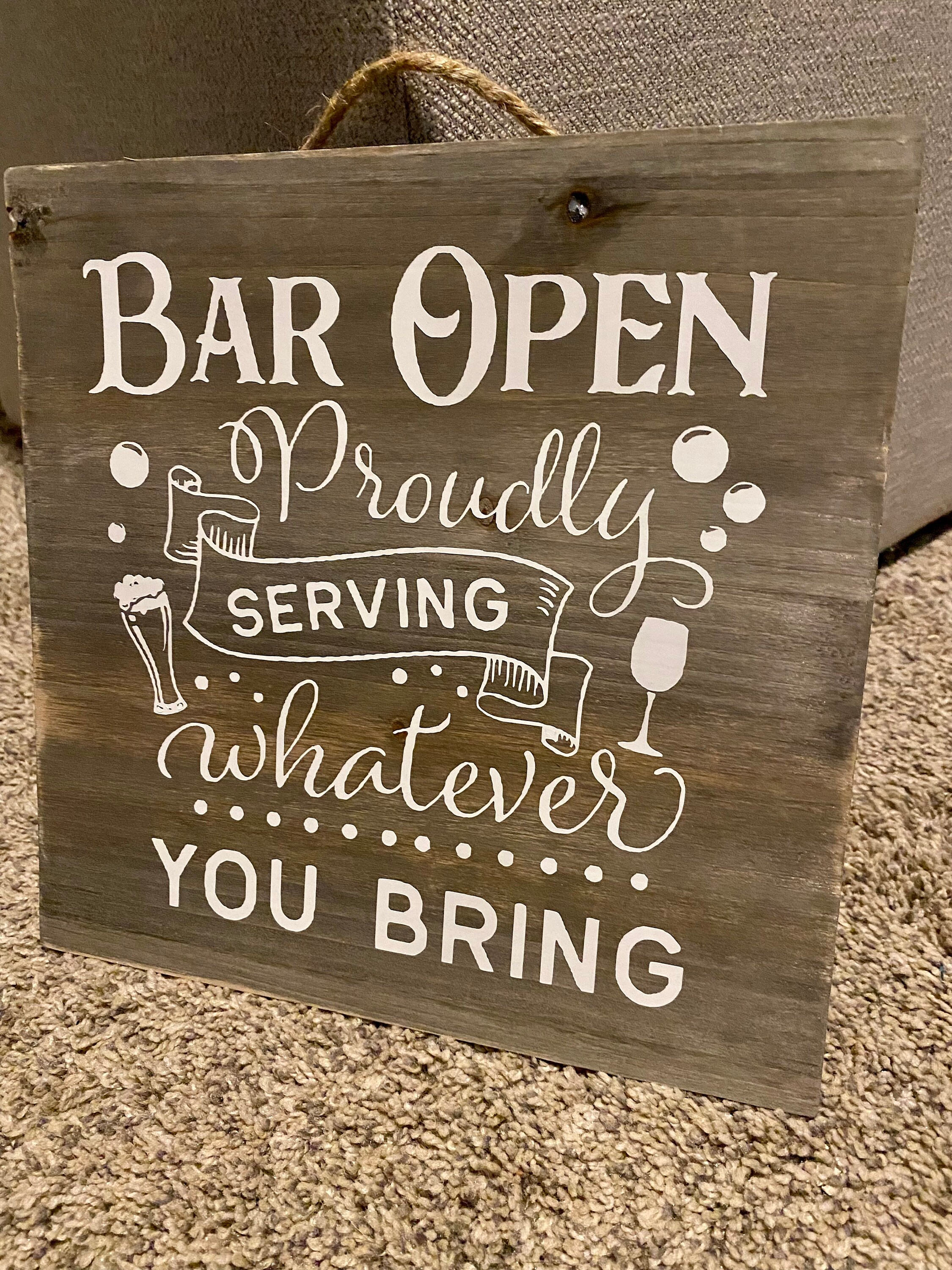 Rustic Farmhouse Bar Hanging Wall Sign Kitchen Decor - Etsy