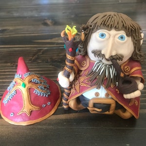Custom Polymer Clay Wizard 4 Figurine Halloween Decoration, Wizard With ...