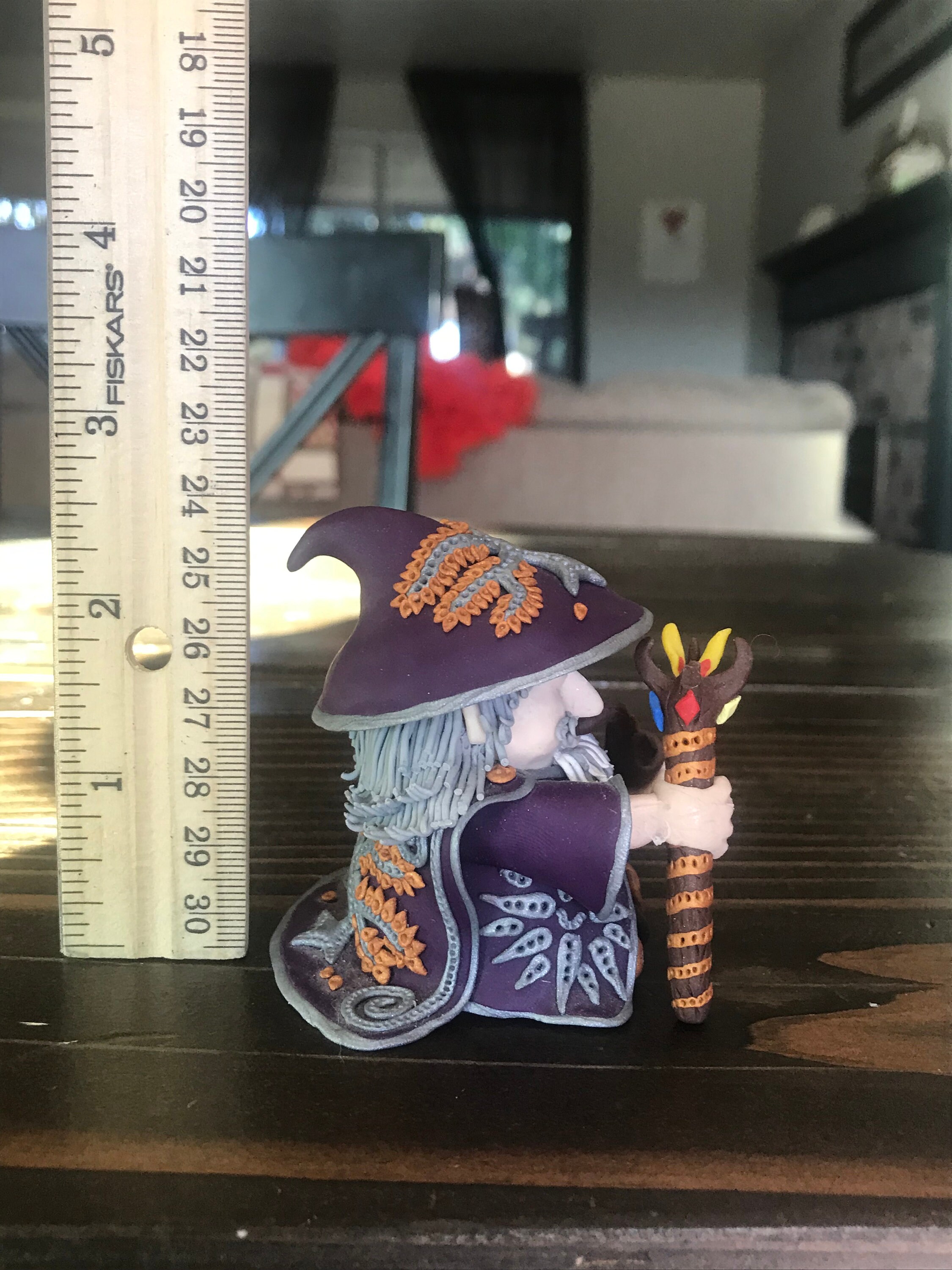 Custom Polymer Clay Wizard 2 Figurine Halloween Decoration, Wizard With ...