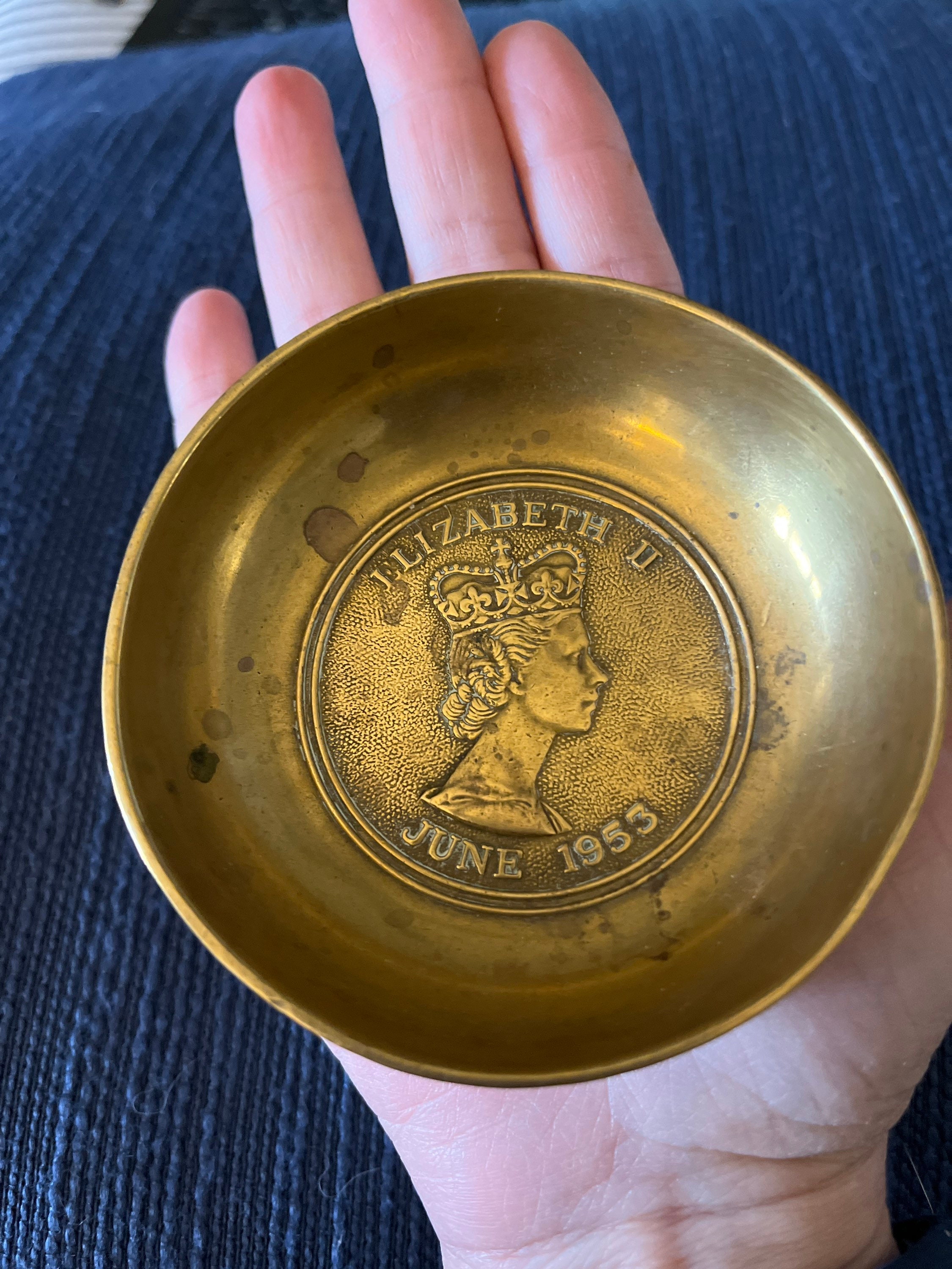 Coronation of Queen Elizabeth Brass Bowl 1953 - Etsy