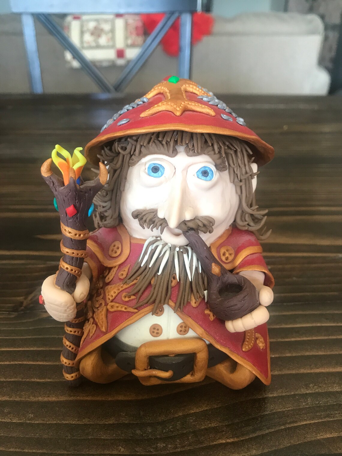 Custom Polymer Clay Wizard 4" Figurine - Halloween Decoration, Wizard ...