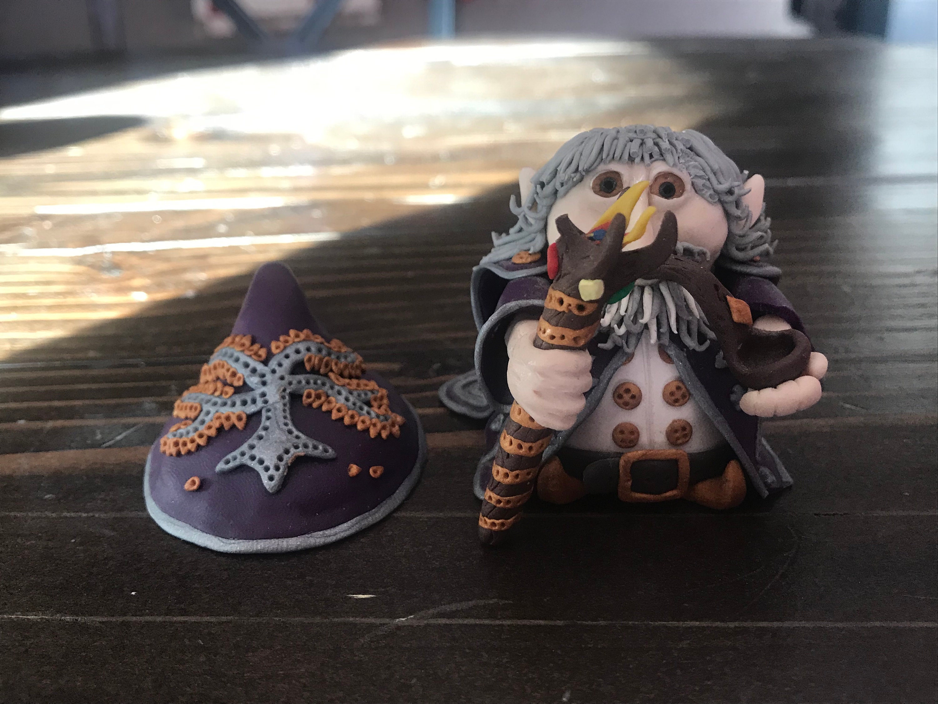 Custom Polymer Clay Wizard 2 Figurine Halloween Decoration, Wizard With ...