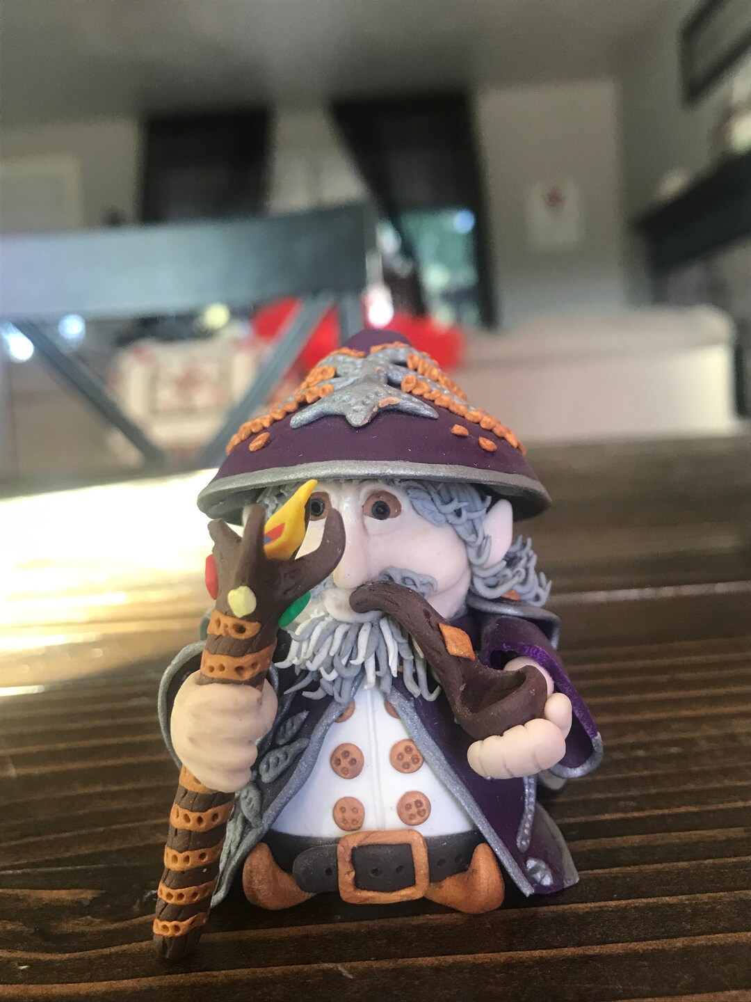 Custom Polymer Clay Wizard 2 Figurine Halloween Decoration, Wizard With ...