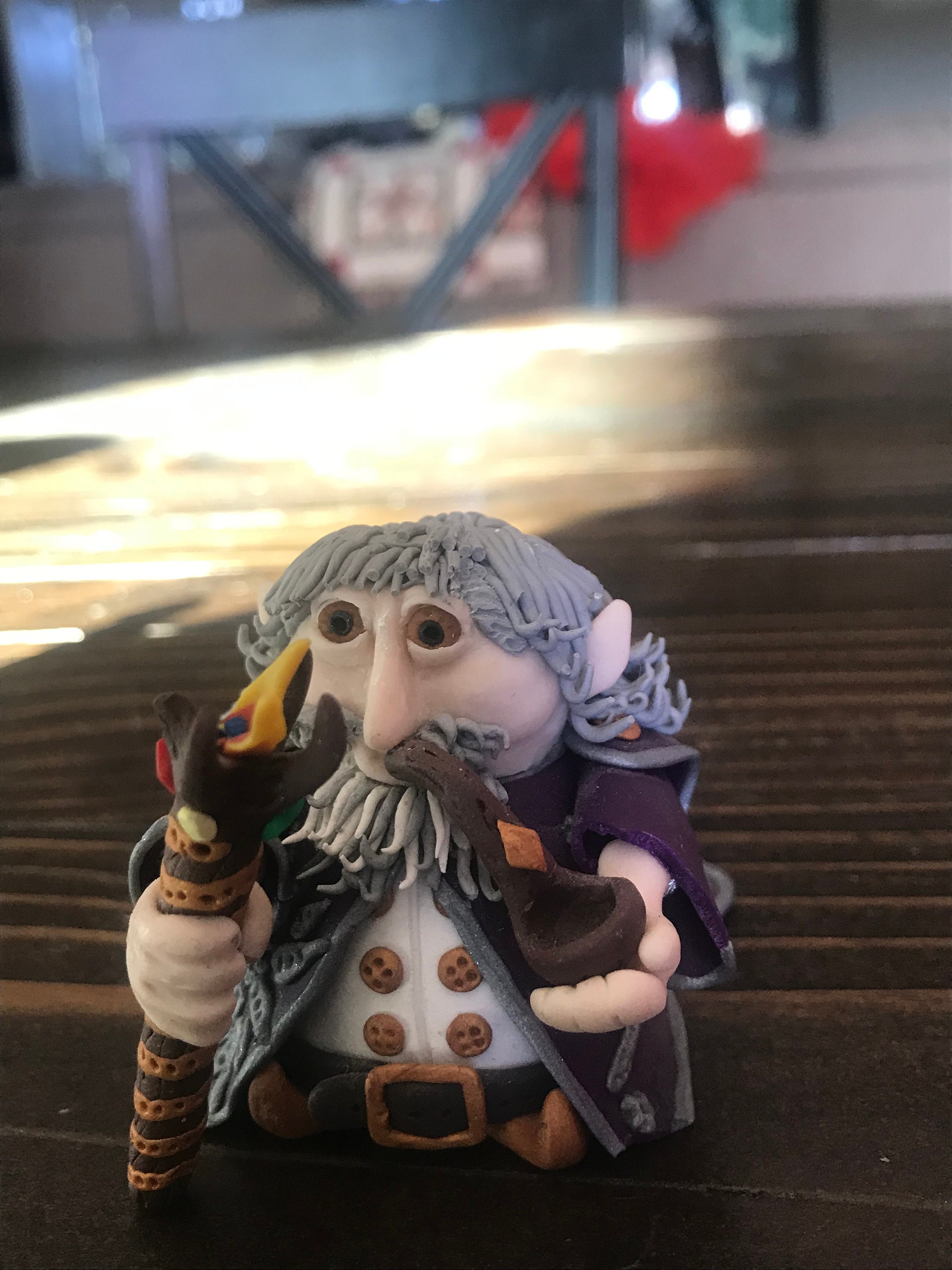 Custom Polymer Clay Wizard 2 Figurine Halloween Decoration, Wizard With ...