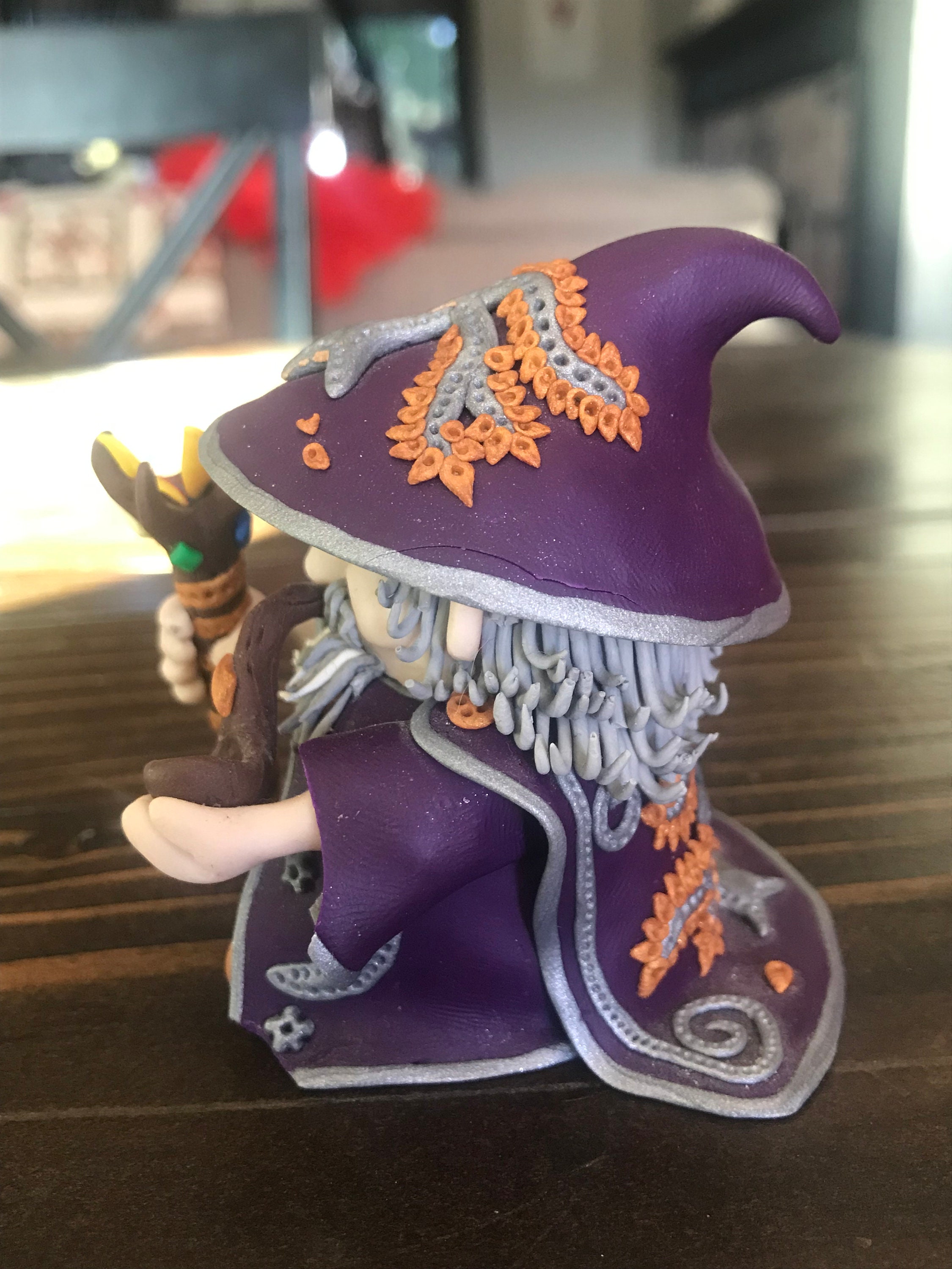 Custom Polymer Clay Wizard 2 Figurine Halloween Decoration, Wizard With ...