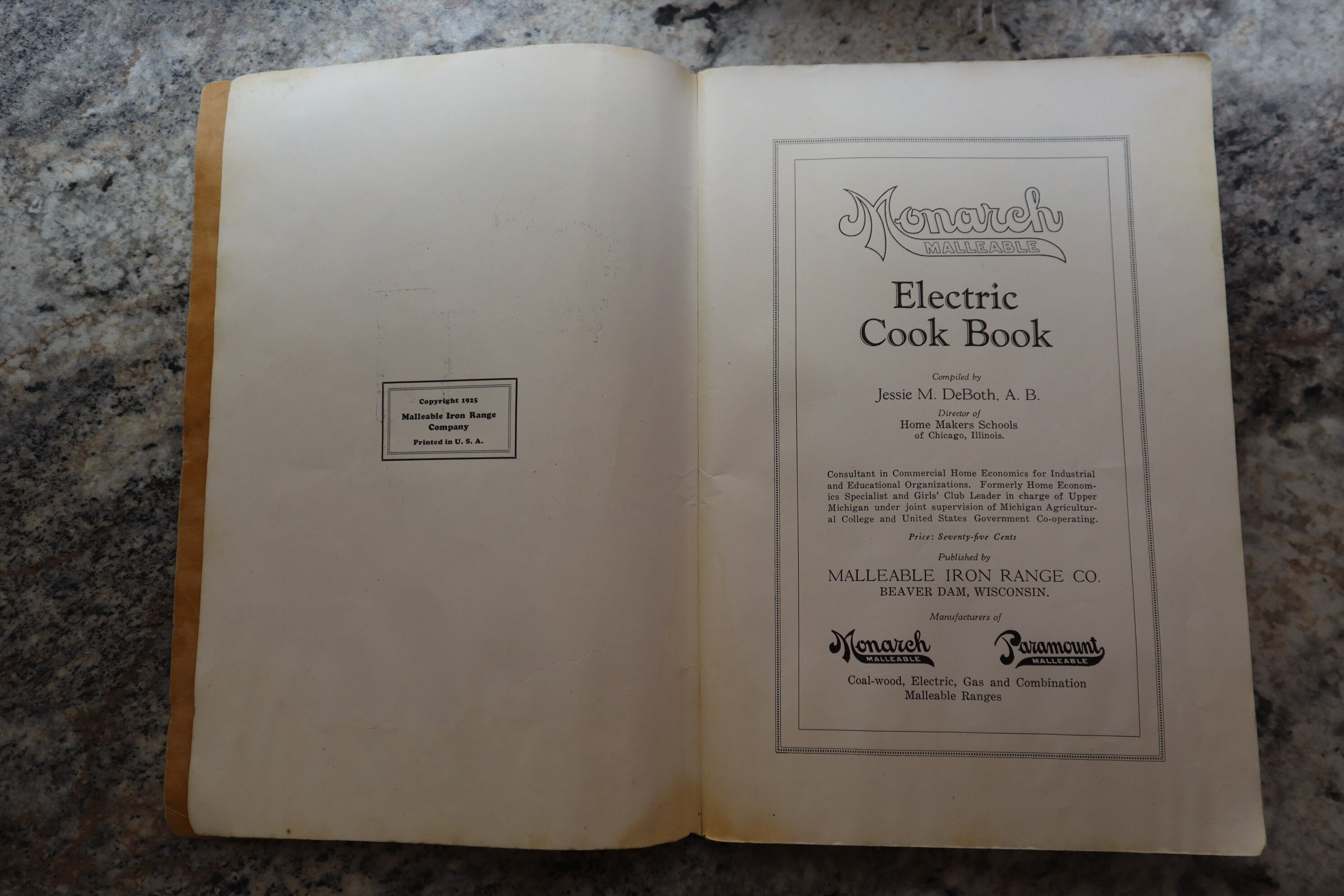 Vintage Monarch Malleable Book of Cookery 1925 recipe Book Published by ...