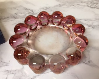 Pink glass ashtray | Etsy