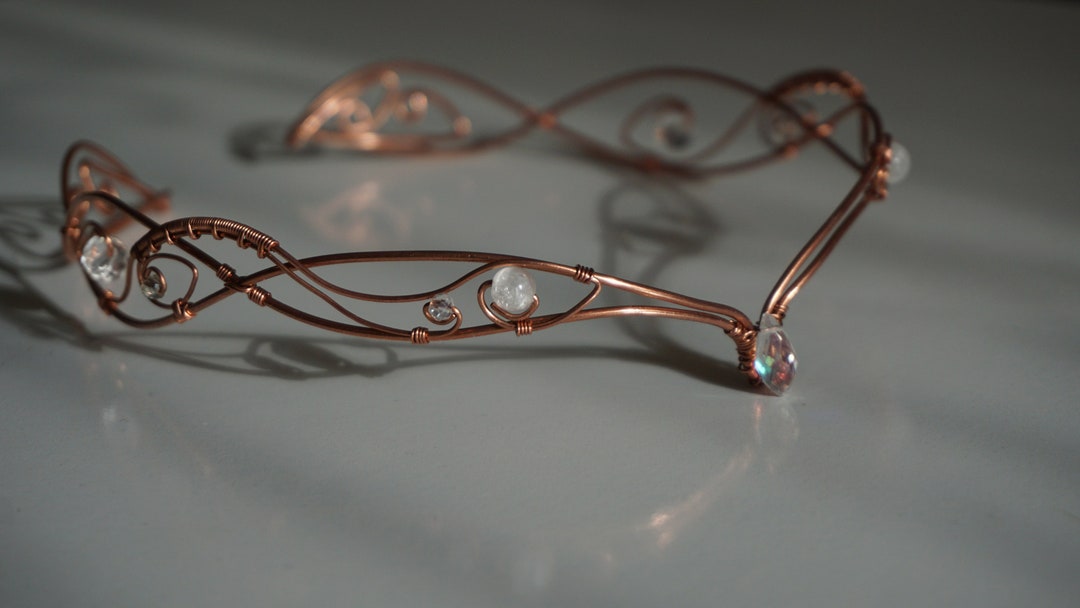Copper Crystal Elf Crown: Handmade Wire Wrapped Tiara - Etsy