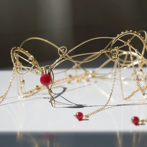 Rohan Model Tiara Crown Jadeit Crown Bridal Hear Pieces for Wedding Elven Head Piece Circlet ...