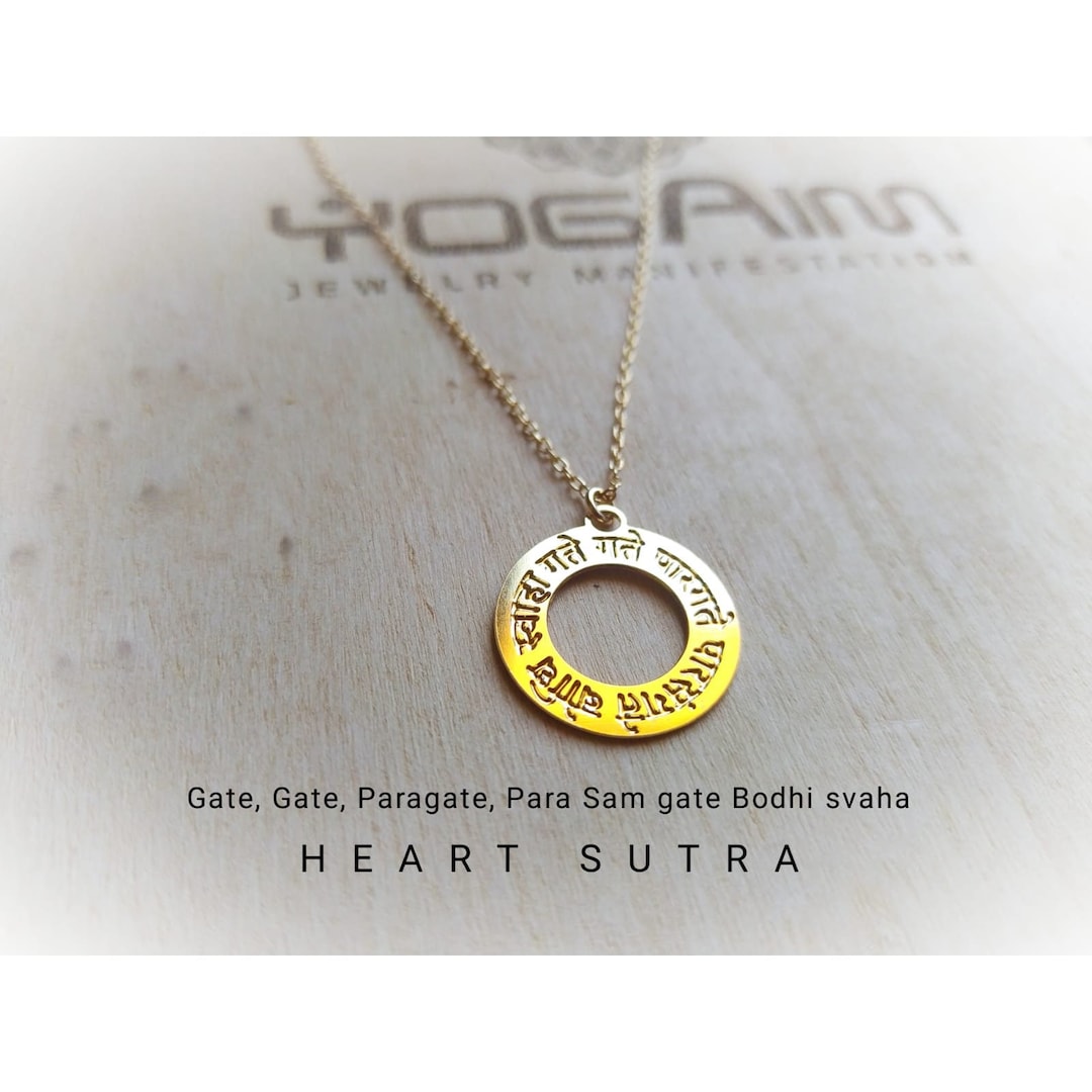 Heart Sutra Sanskrit Necklace, Buddhism Mantra, Bodhi Awakening - Etsy