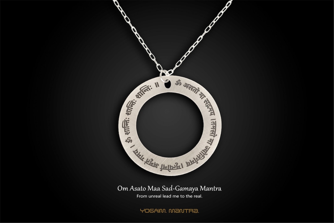 Sanskrit Mantra Necklace, Yoga Mantra Pendant, Stackable Yoga Necklace ...