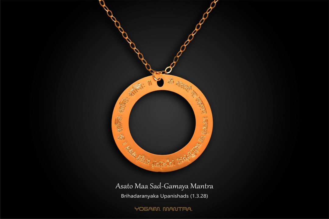 Om Asato Maa Sadgamaya, Mantra Necklace, Yoga Necklace, Sanskrit ...