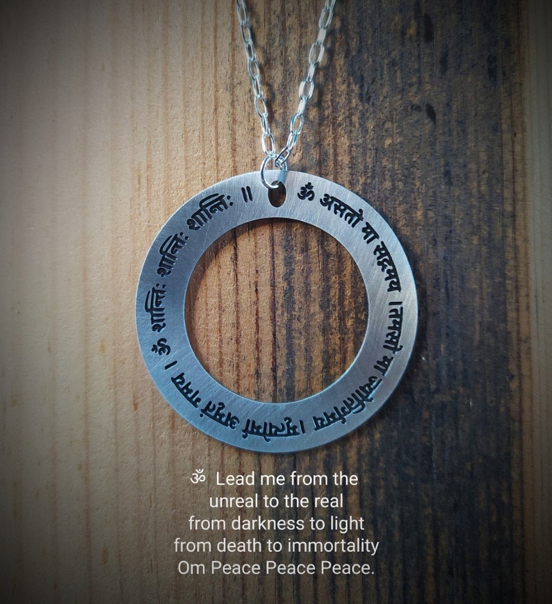 Om Asato Maa Sadgamaya, Mantra Necklace, Yoga Necklace, Sanskrit ...