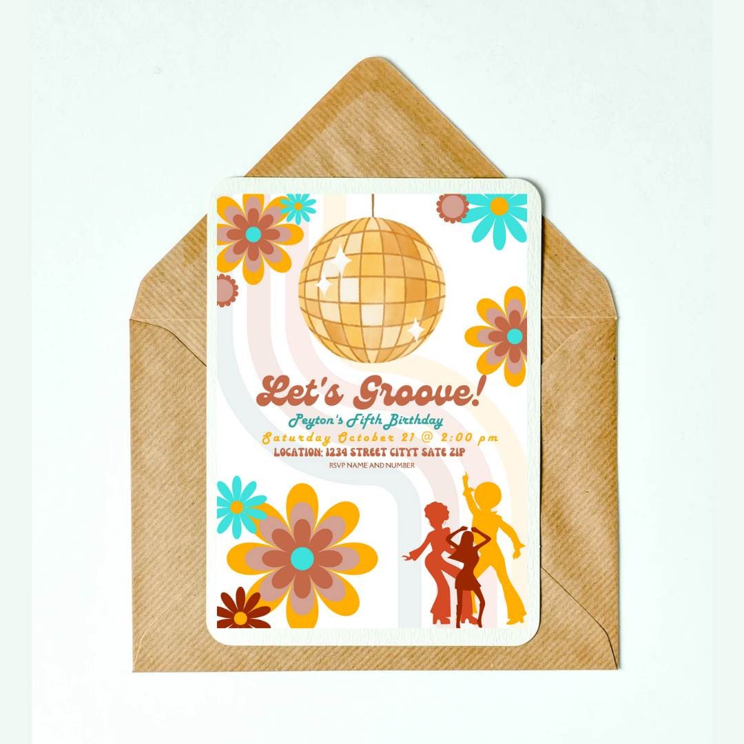 Let's Groove - Groovy - 70s Party - Disco - Birthday - Invitations ...