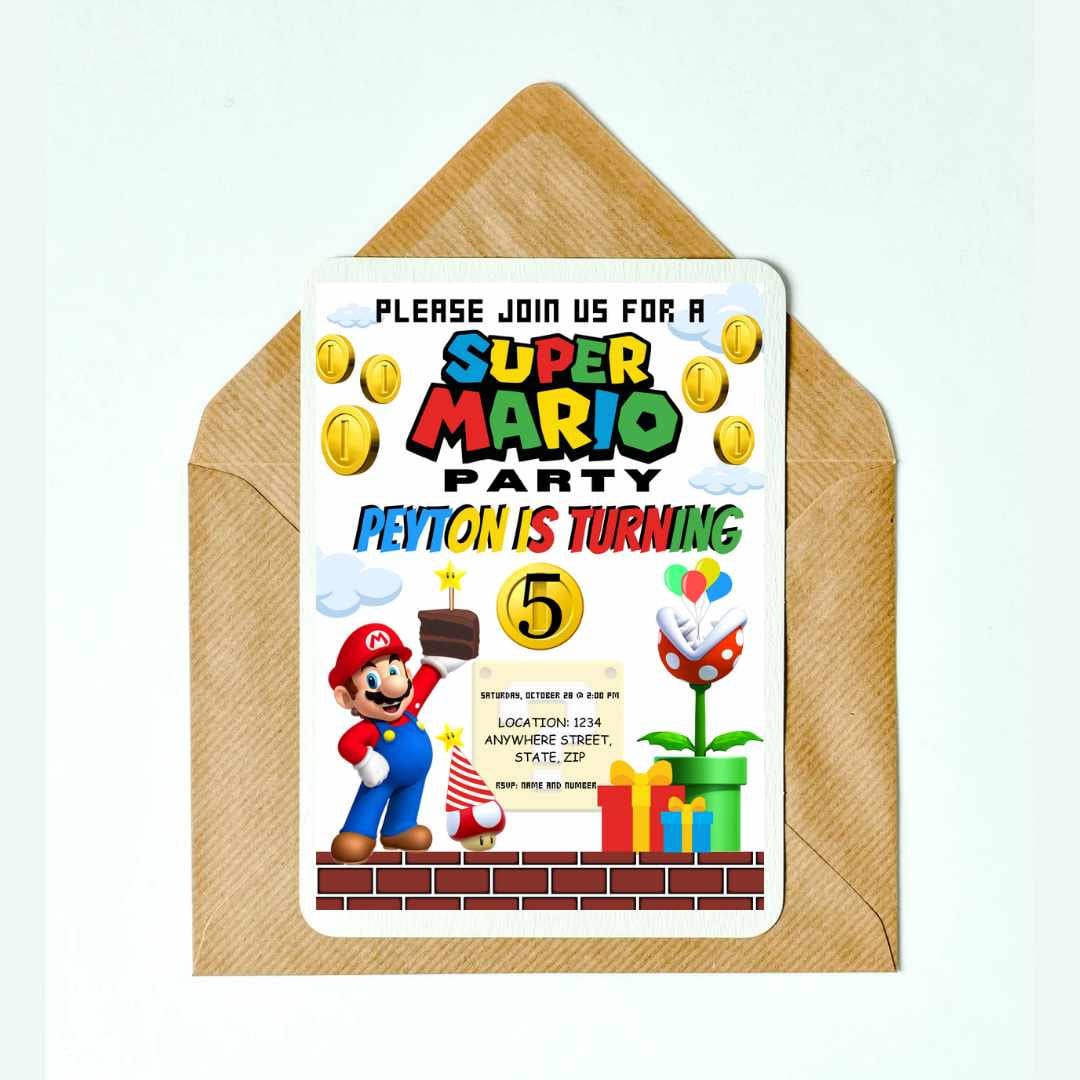 Super Mario - Super Mario Invitations - Birthday - Invitations ...