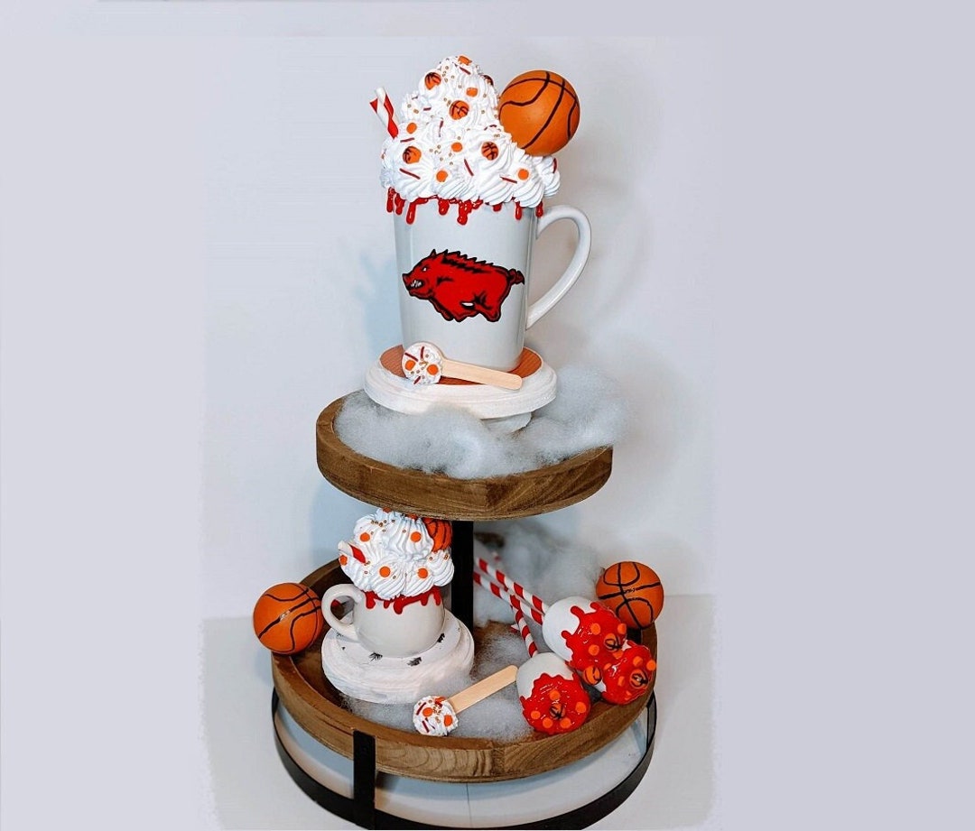 Tiered Tray Decor Coffee Bar Decor Arkansas Razorbacks Arkansas Decor ...