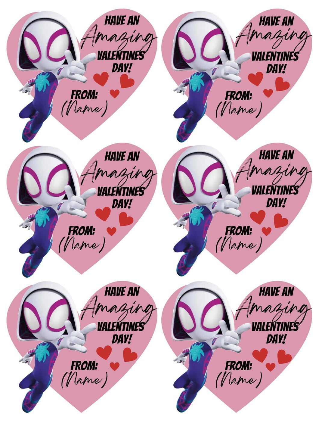 Valentine's Day Favors - Valentine's Day - Art Favors - Spiderman ...