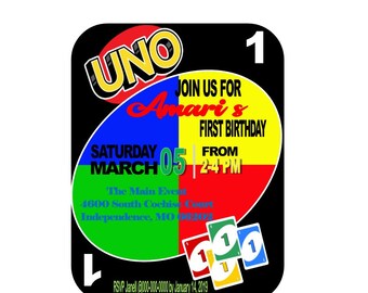 Uno Invitation - Etsy
