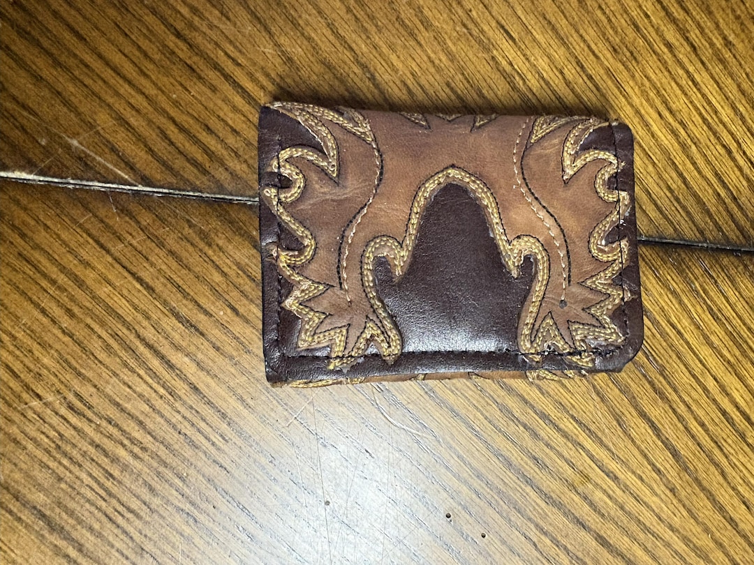 Trifold Wallet From Recycled Cowboy Boot and Leather Purse - Handmade ...