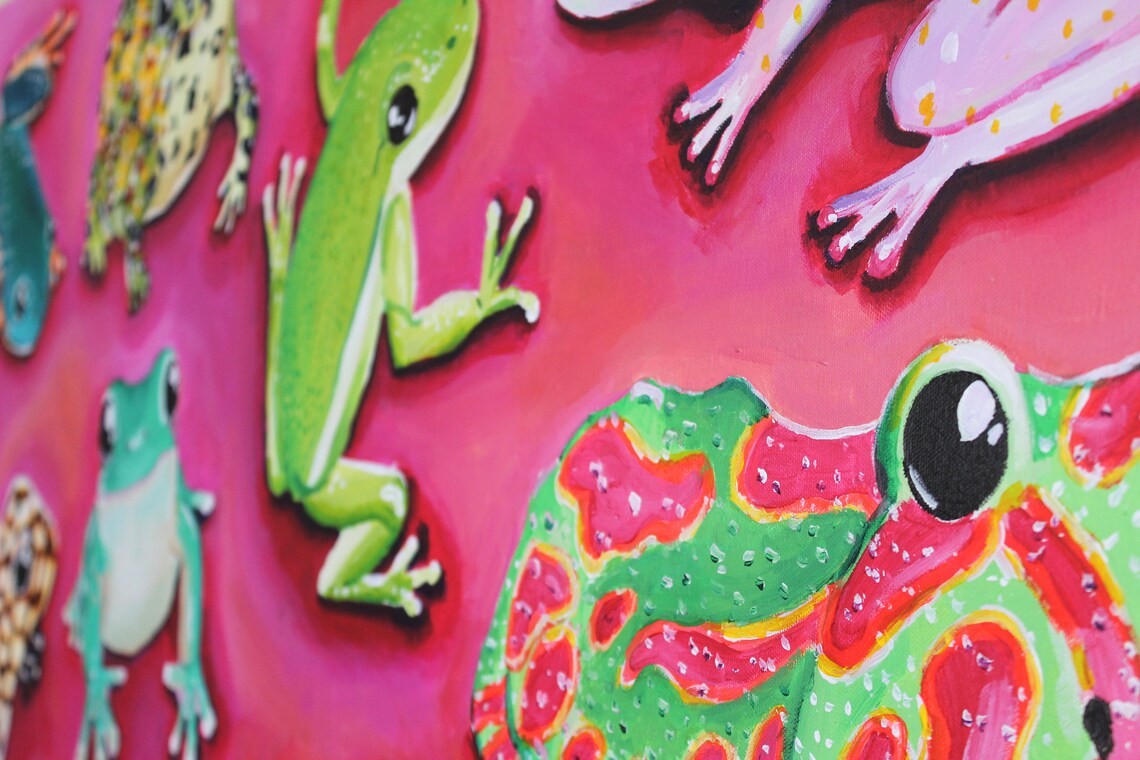 Frog Collage Canvas Posters - Etsy