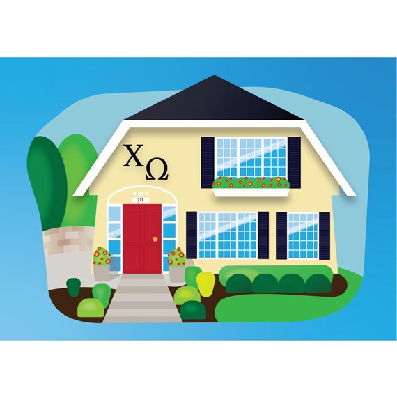 Chi Omega Pi Alpha House University of Cincinnati Print | Etsy