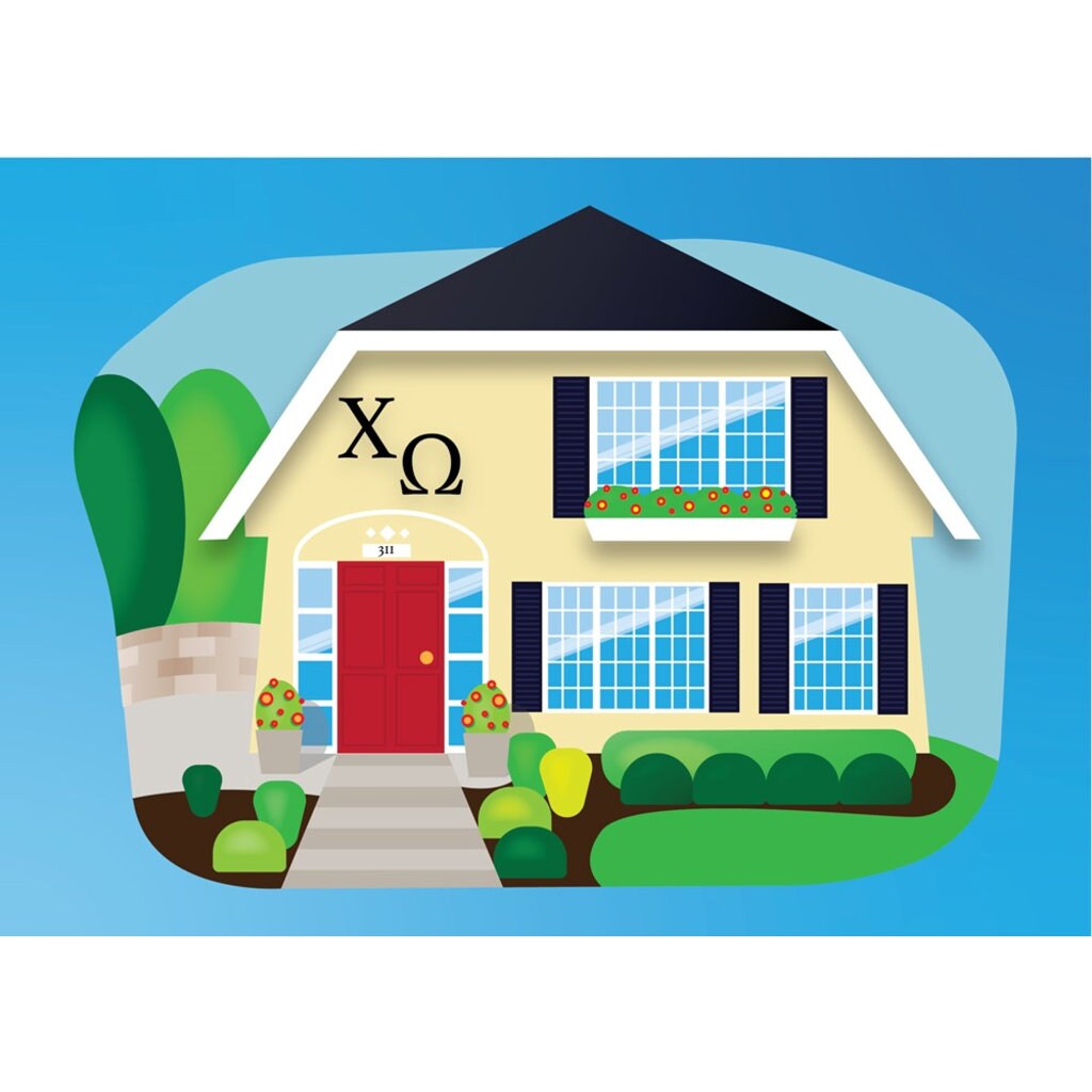 Chi Omega Pi Alpha House University of Cincinnati Print - Etsy