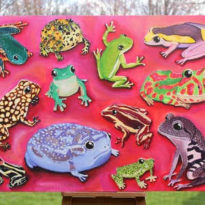 Frog Collage Canvas Posters - Etsy