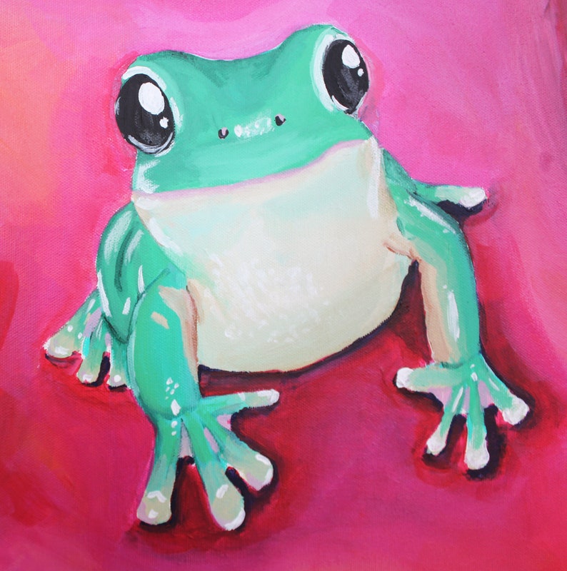 Frog Collage Canvas Posters - Etsy