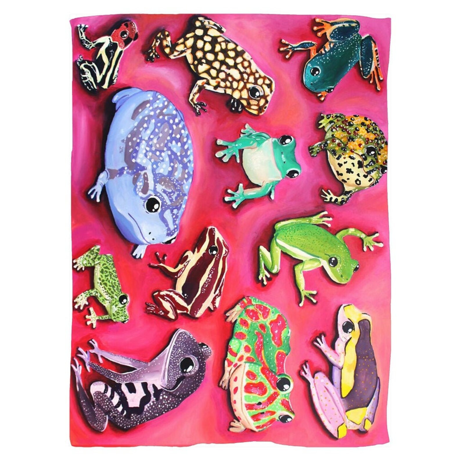 Frog Collage Fleece Blankets - Etsy