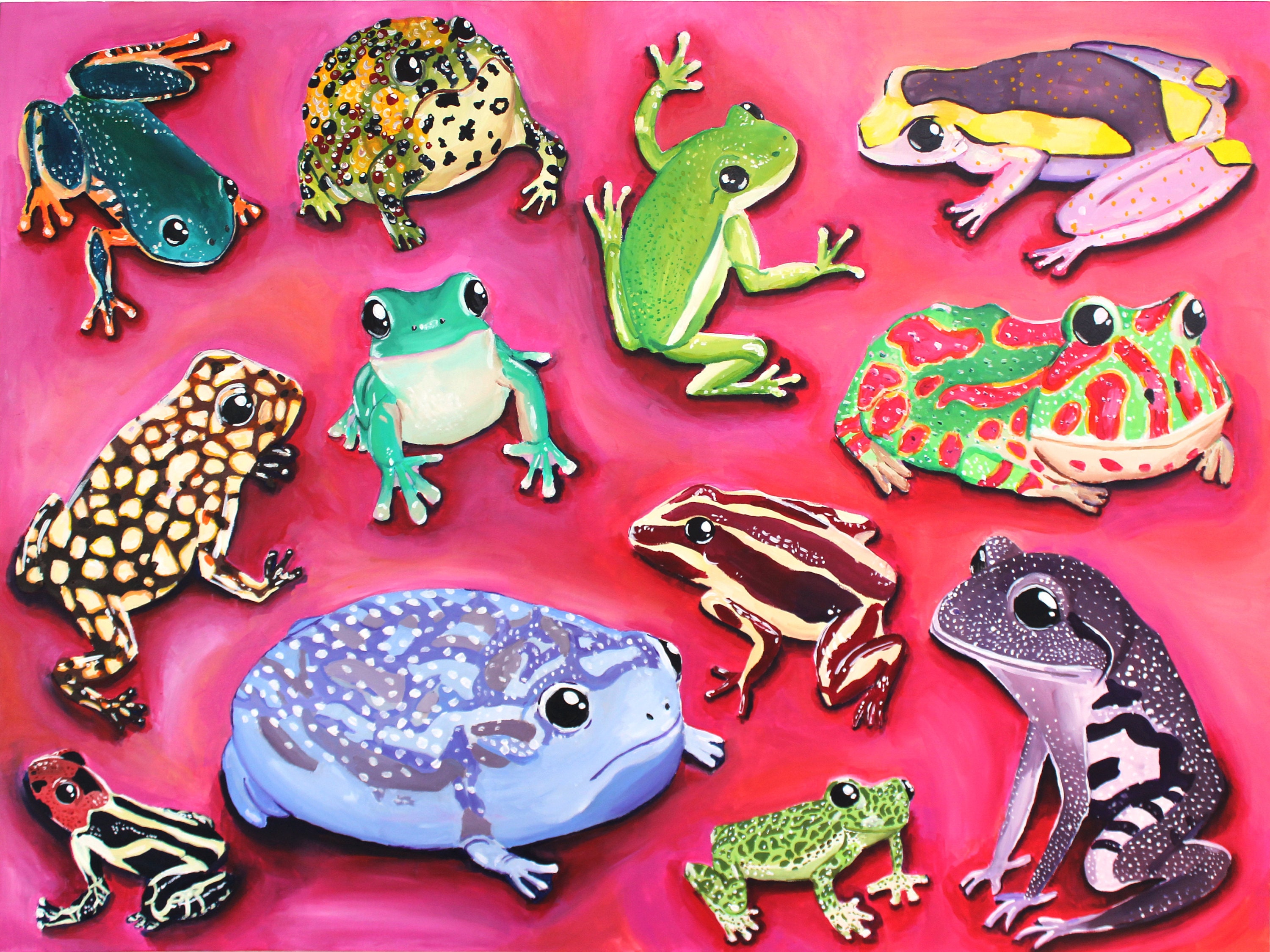 Frog Collage Fleece Blankets - Etsy