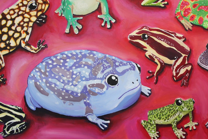 Frog Collage Canvas Posters - Etsy
