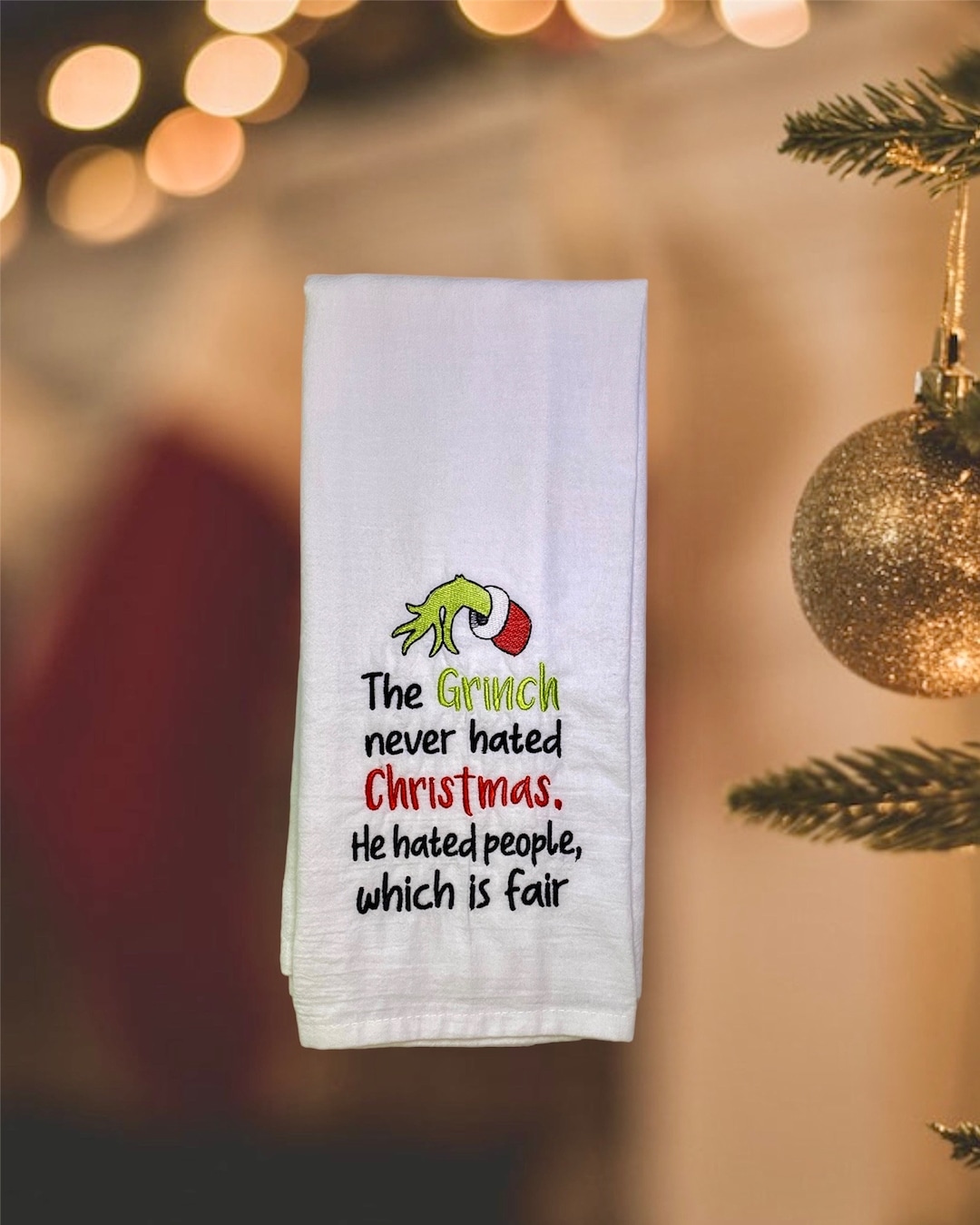 Grinch Christmas Towel, Grinch Never Hated Christmas, Funny Grinch ...