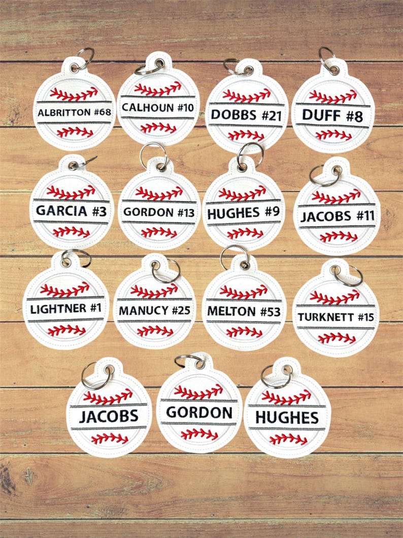 Personalized Baseball Bag Tag, Embroidered Sports Luggage Tag - Etsy