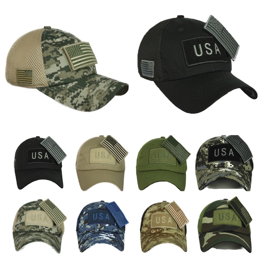USA American Caps US Flag Baseball Cap Army Hats Tactical Mesh Military ...