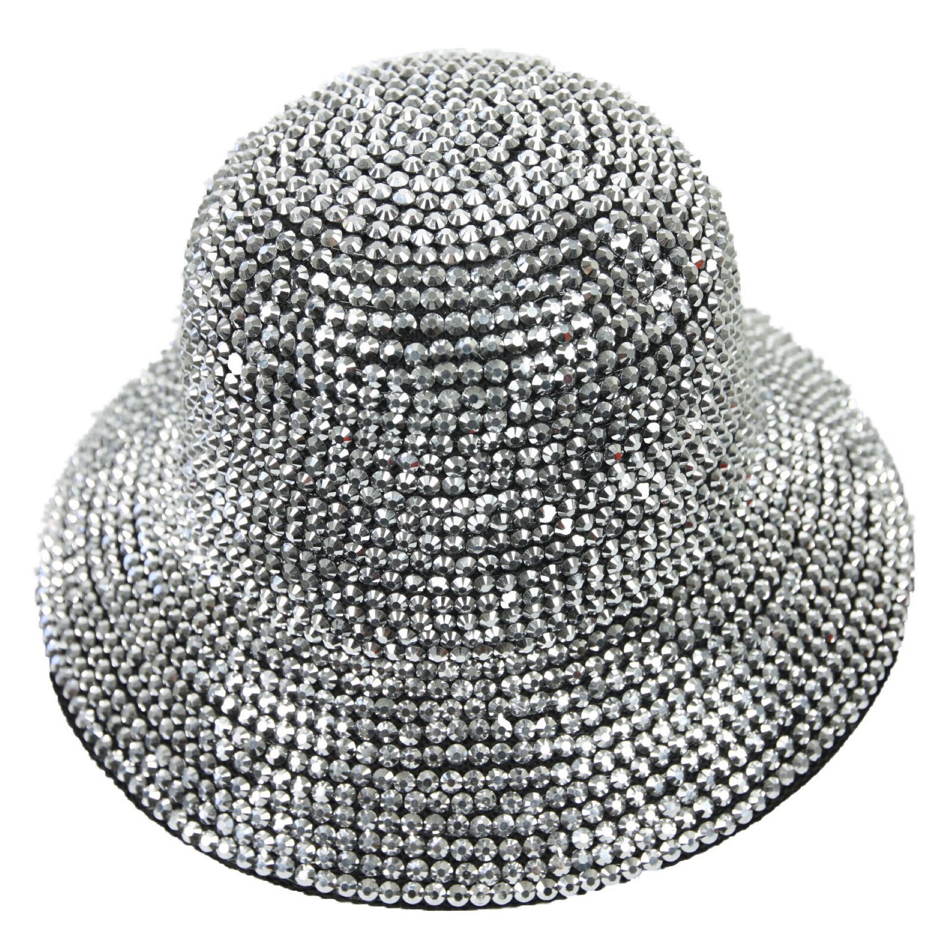 Silver Rhinestones Hat Studded Bling Bling Bucket Cap Fashion - Etsy ...