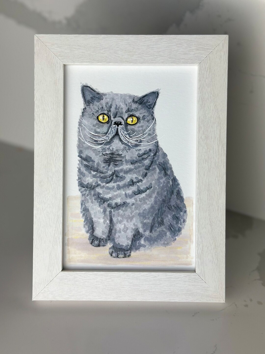 CAT PORTRAIT: Custom Cat Art, Framed Pet Portrait, Cat Painting, Cat ...