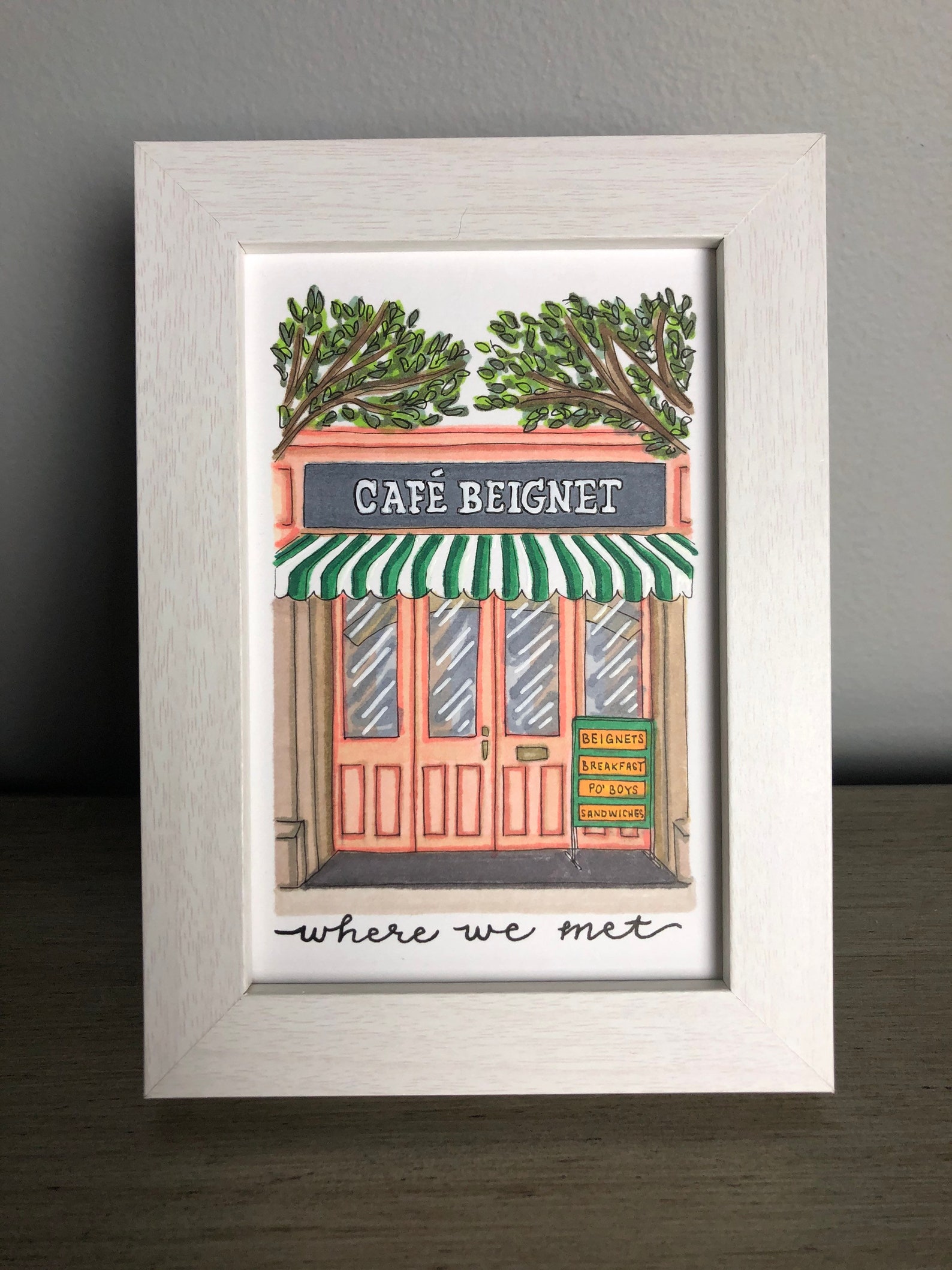 THE FRAMED MINI: Custom First Date Portrait Where He - Etsy