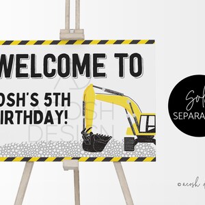 Construction Birthday Party Invitation, Digger Invitation, Excavator ...