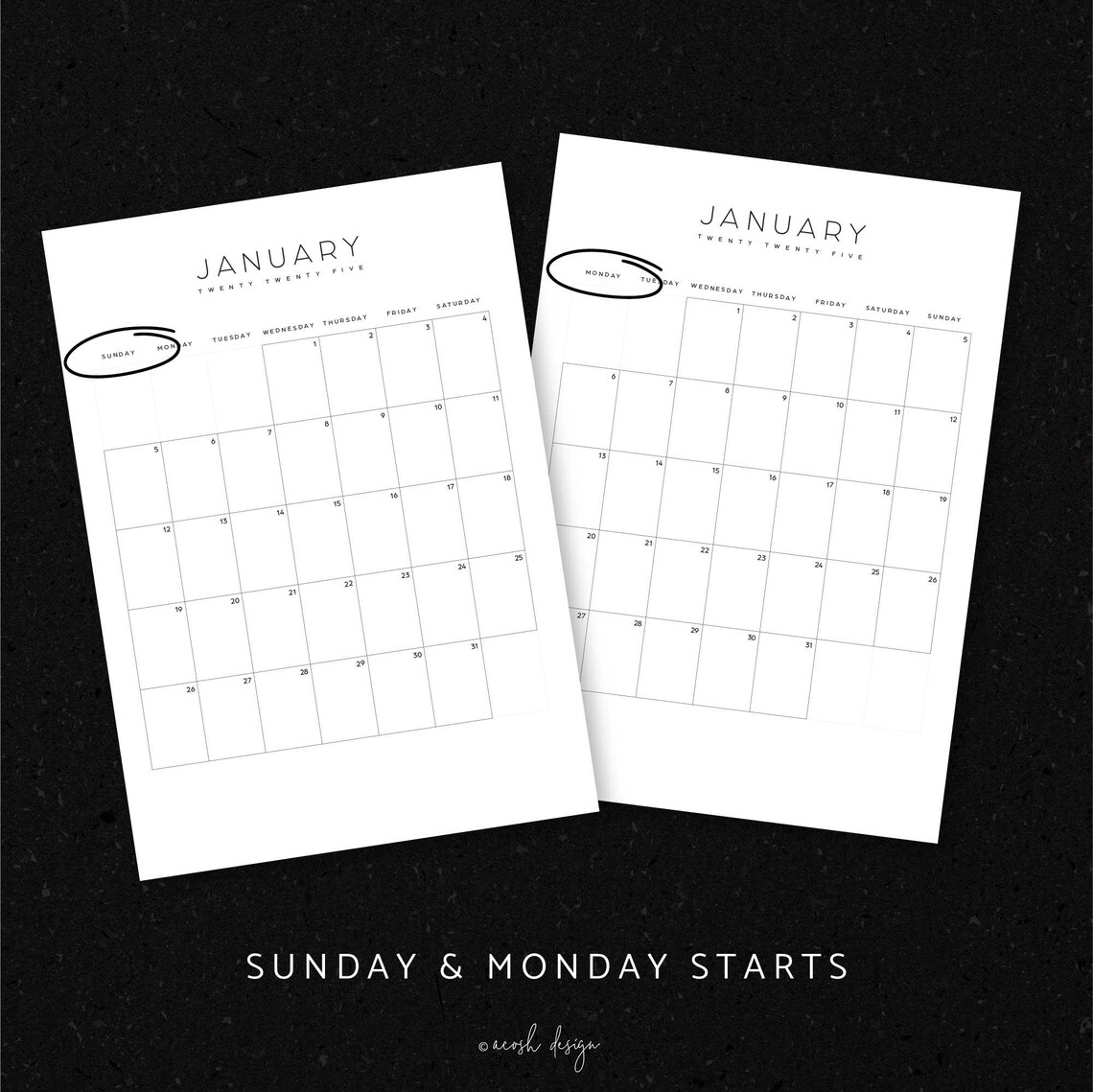2025 Editable Indesign Calendar Template, Indesign Template, A4, A3 ...