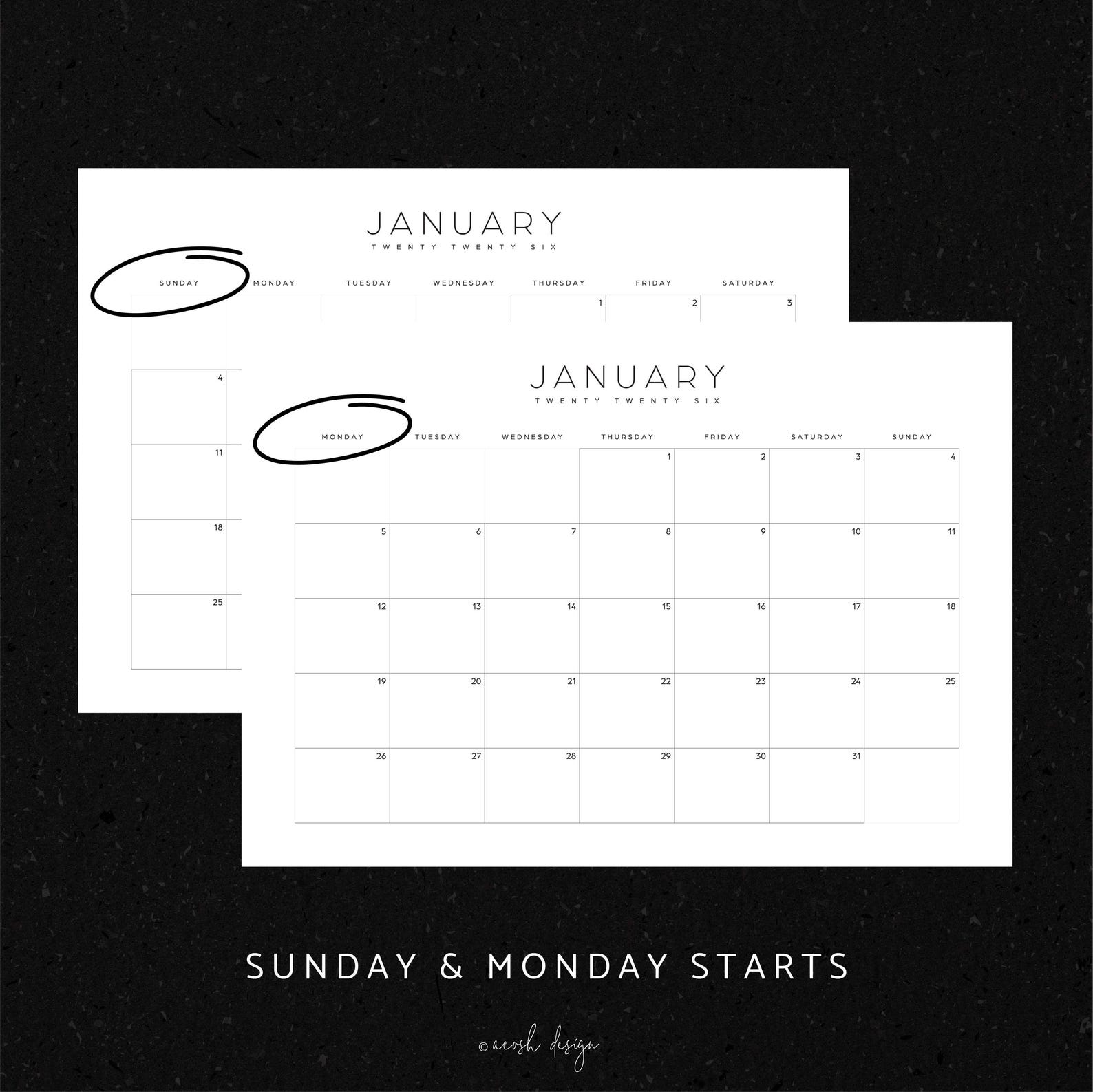 2026 Indesign Calendar Template, A4 A3 Letter Size (digital Download ...