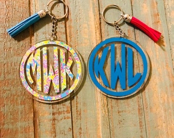 Monogram keychain | Etsy