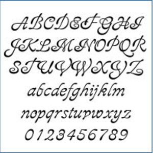 Printable Script Alphabet Patterns Ajile Font, 5 Sizes Value Pak Cursive Font Template ...