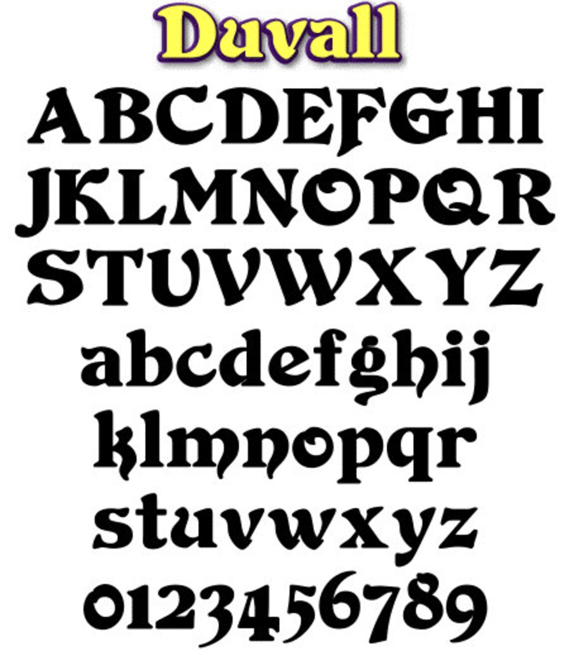 Alphabet Pattern - Duvall, 5 Inch - Calligraphy Font, Printable ...