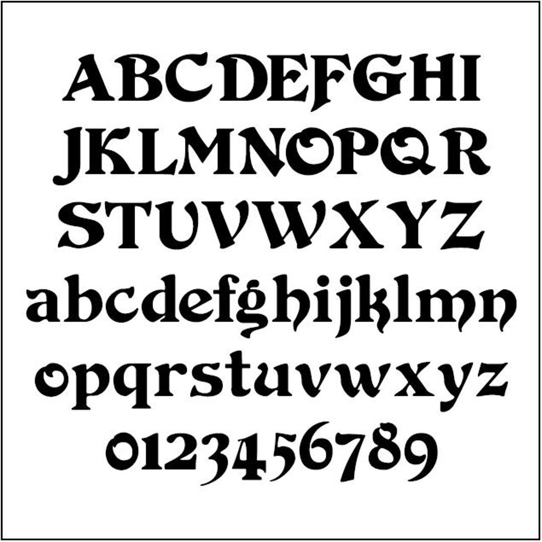 Calligraphy Font, Printable Stencil PDF, Uppercase Lowercase Numbers ...