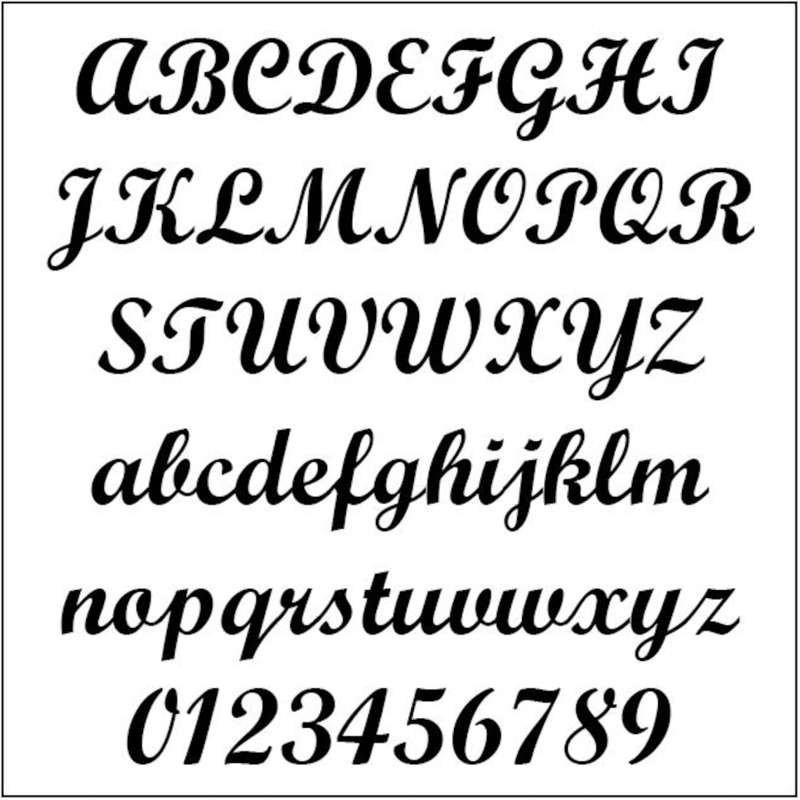 Printable Cursive Letters Template PDF - Script Font, 6 Inch - Alphabet ...