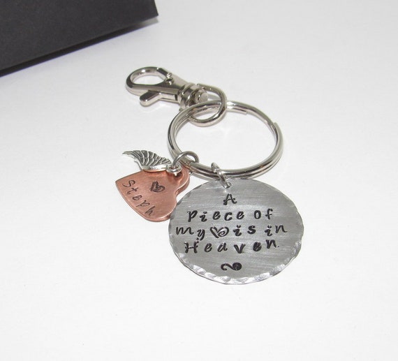 A Piece of My Heart is in Heaven Key Ring Memorial Key Ring | Etsy