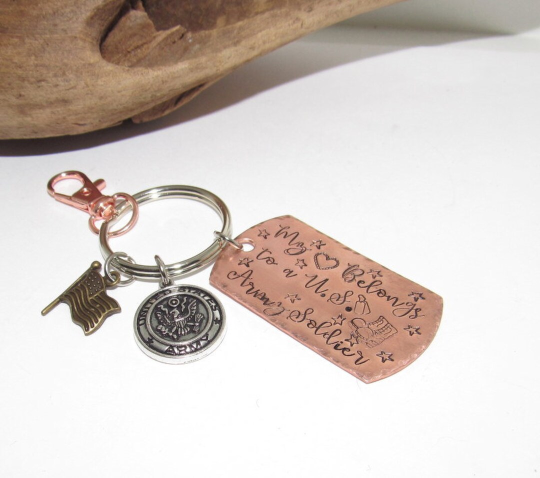 Custom Military Key Chain, Military Wife Gift, Army Wife Key Chain ...